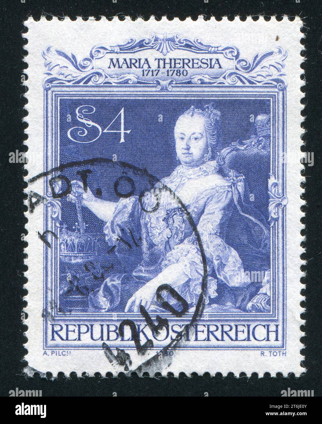 AUSTRIA - CIRCA 1980: stamp printed by Austria, shows Empress Maria ...