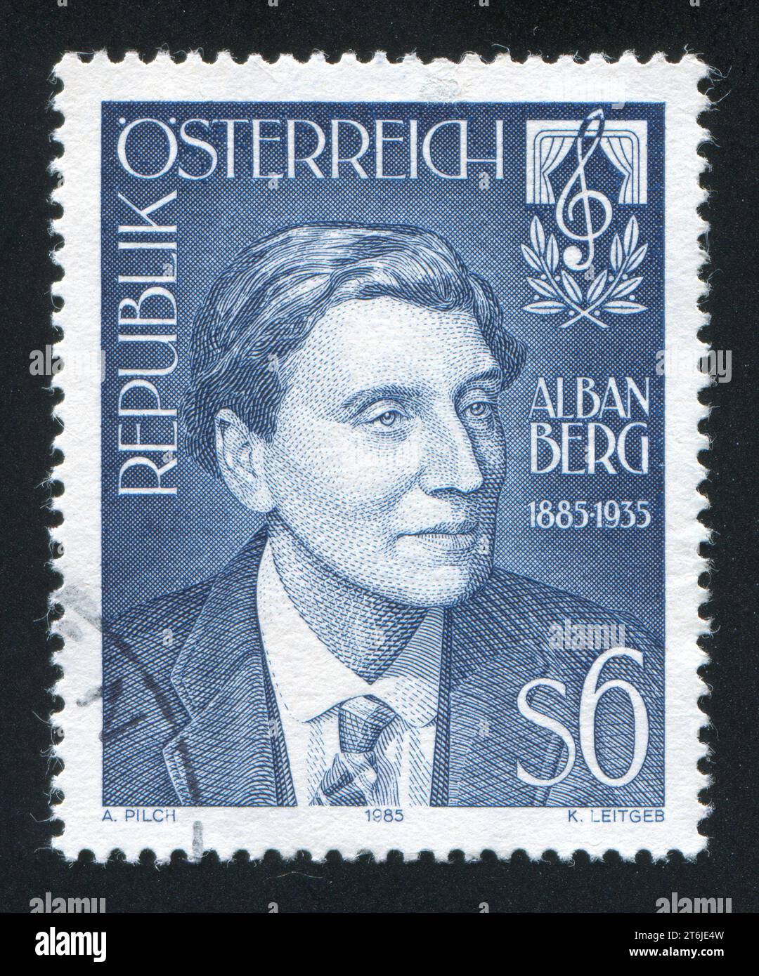AUSTRIA - CIRCA 1985: stamp printed by Austria, shows Alban Berg, circa ...