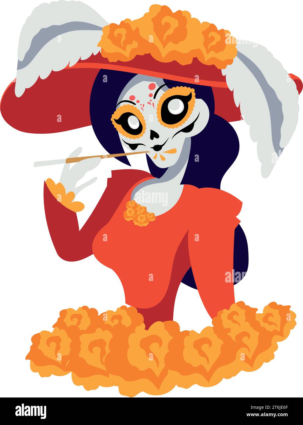 Day dead catrina flowers Stock Vector Images - Alamy