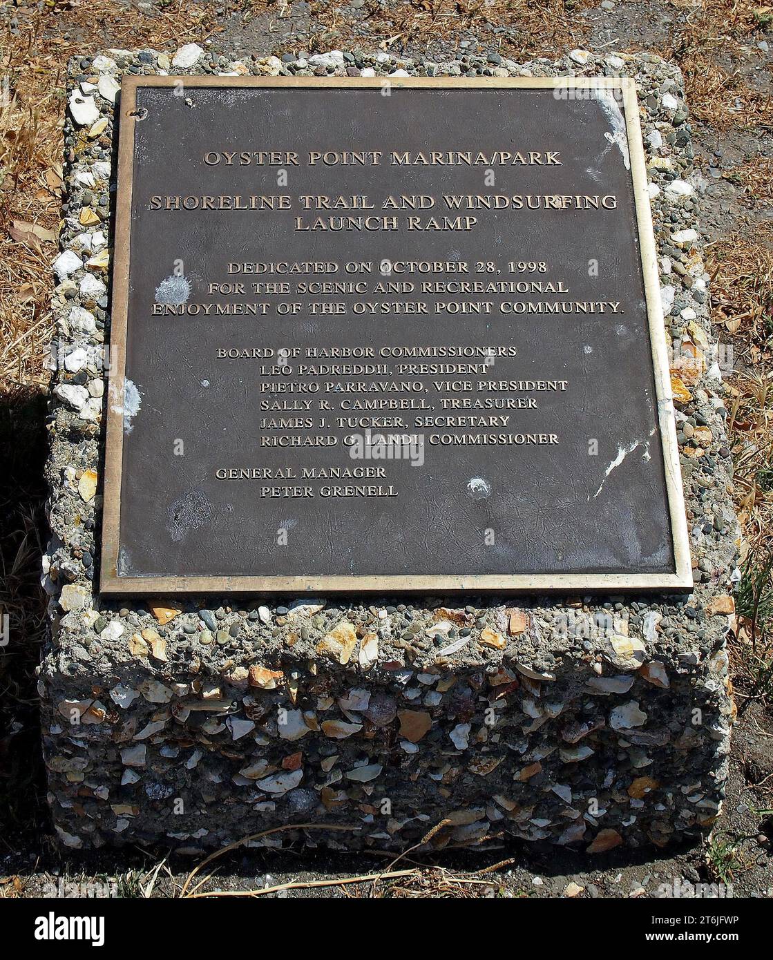 plaque dedicating the shoreline trail and windsurfing launch ramp at ...