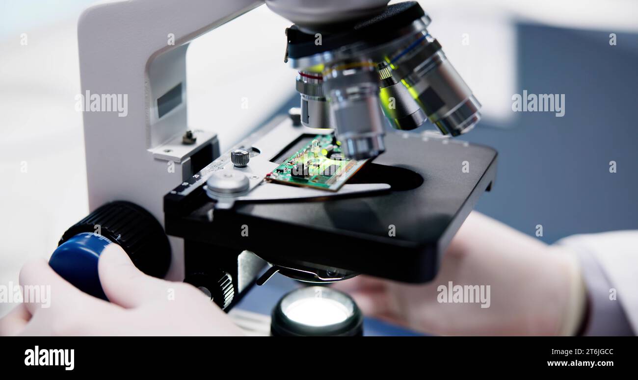 Semiconductor Microscope Research And PCB Circuit Manufacturing At Chip ...