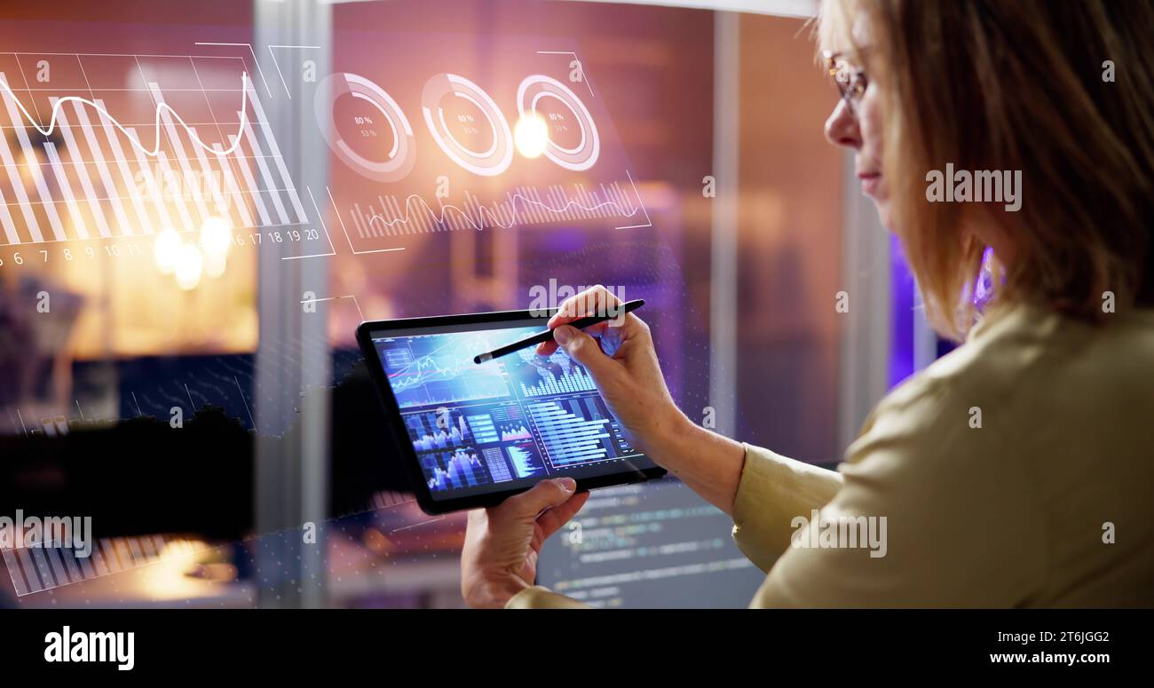 Computer Analyst Monitoring KPI Data with Analytics Dashboard Stock ...