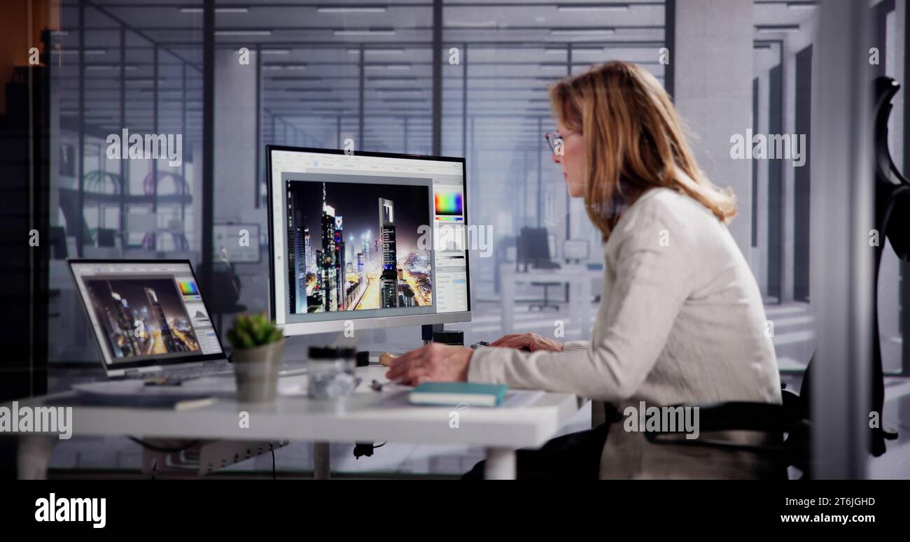 Computer Graphic Design: Editing Photos, Videos, and Banners Stock ...