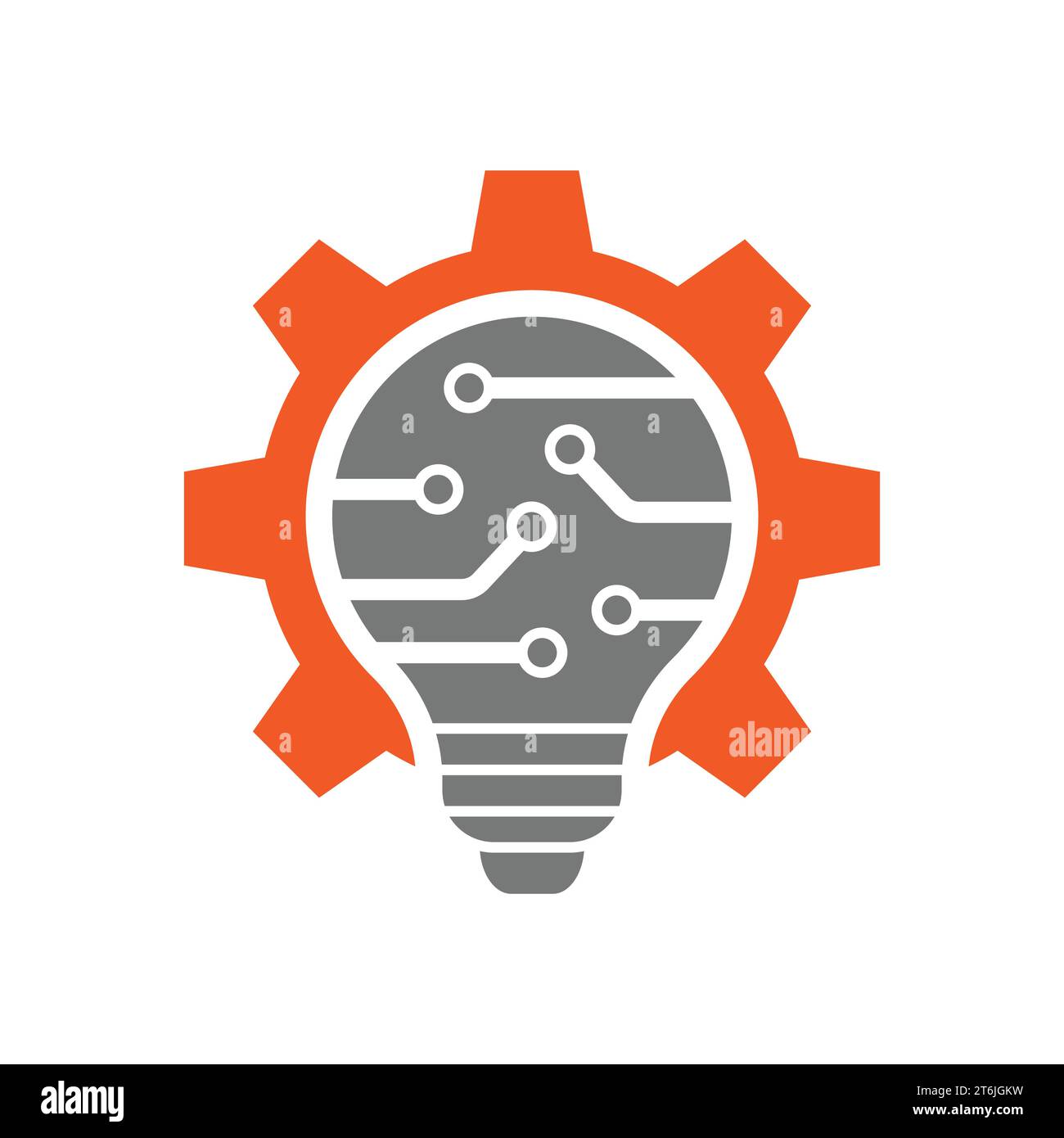 Innovation icon. Light bulb and gear outside. Technical Innovations and Inspiration icon ...