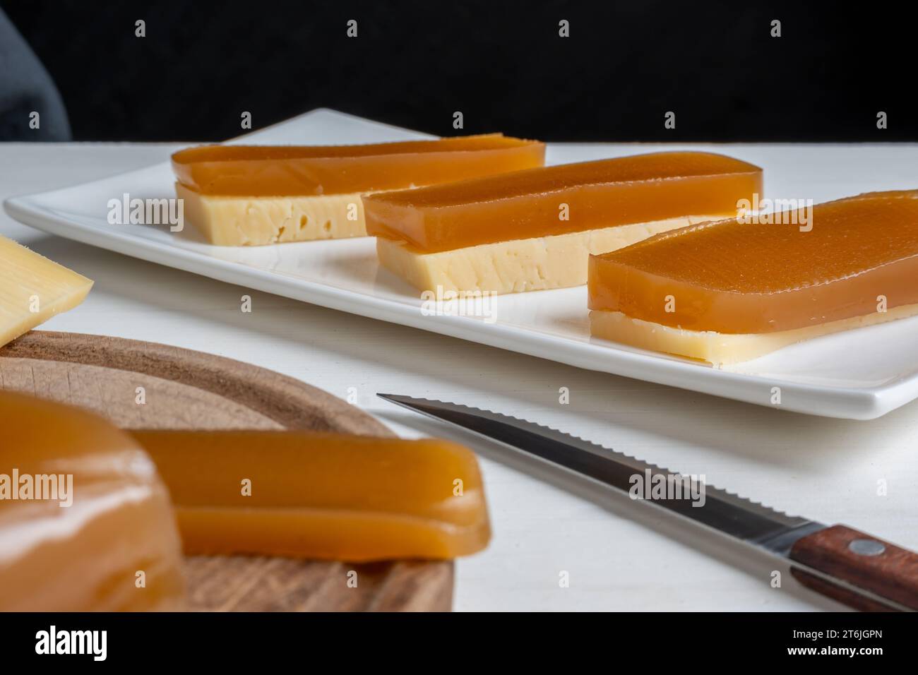 Sweet potato candy and cheese, it is a traditional Argentine dessert ...