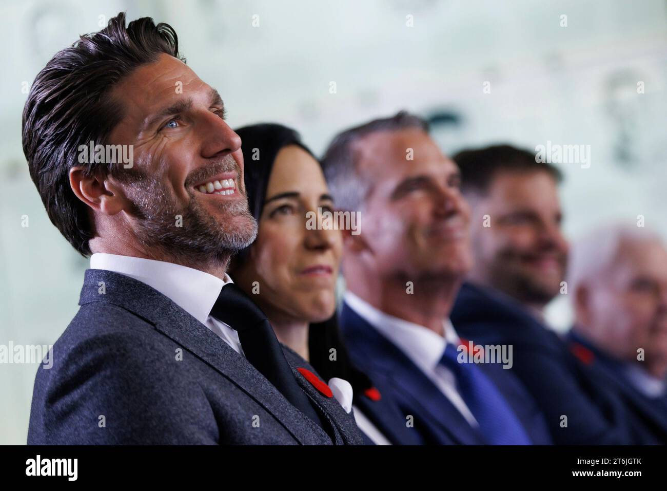Hockey Hall of Fame 2023 inductee Henrik Lundqvist smiles during ...