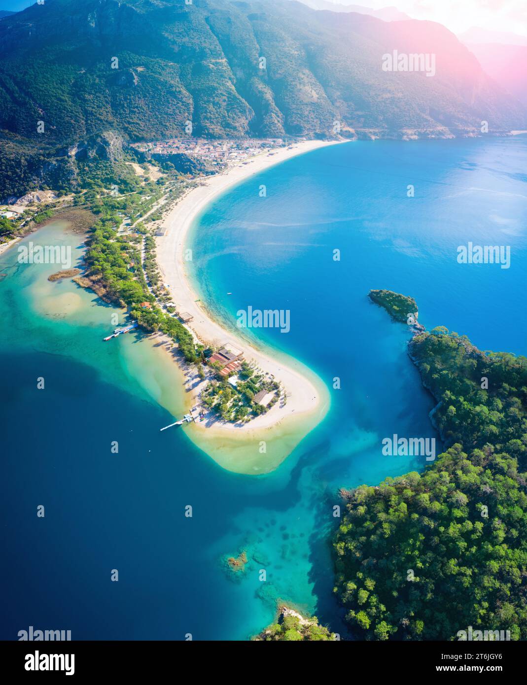 Blue lagoon aerial view, Oludeniz, Turkey Stock Photo - Alamy