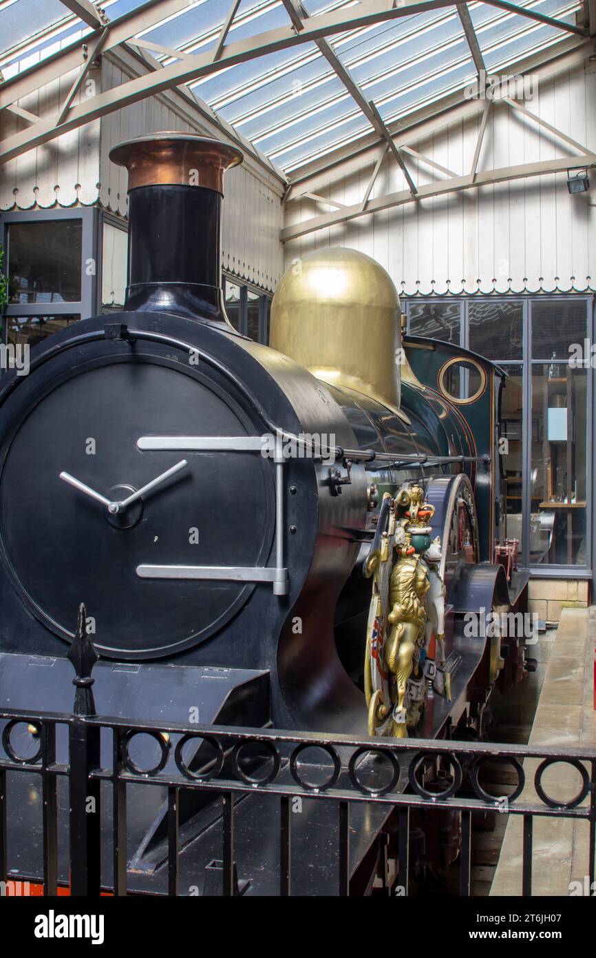 15 June 2023 A reproduction of The Queen (Victoria) steam locomotive on ...