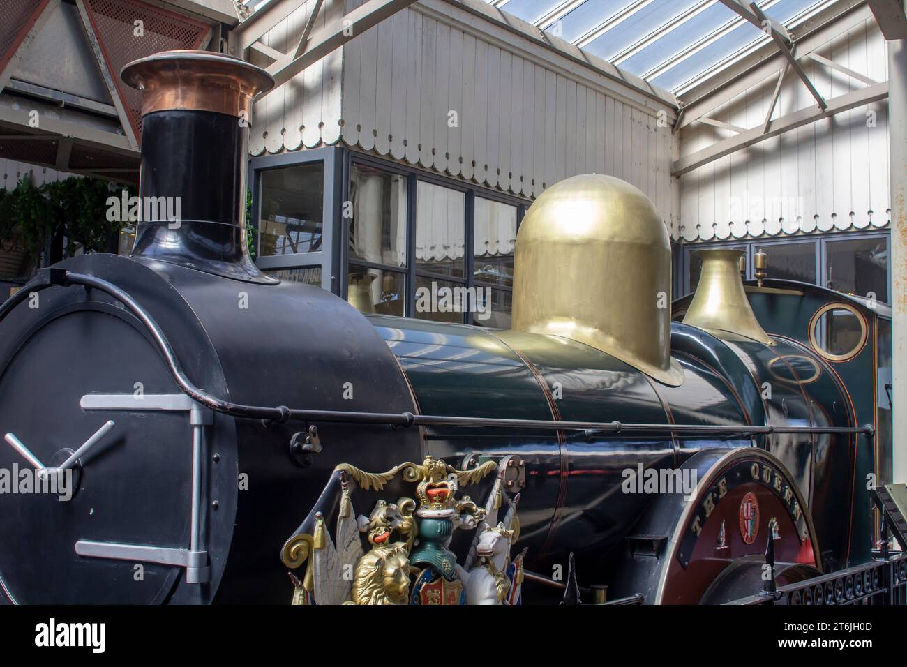 15 June 2023 A reproduction of The Queen (Victoria) steam locomotive on ...