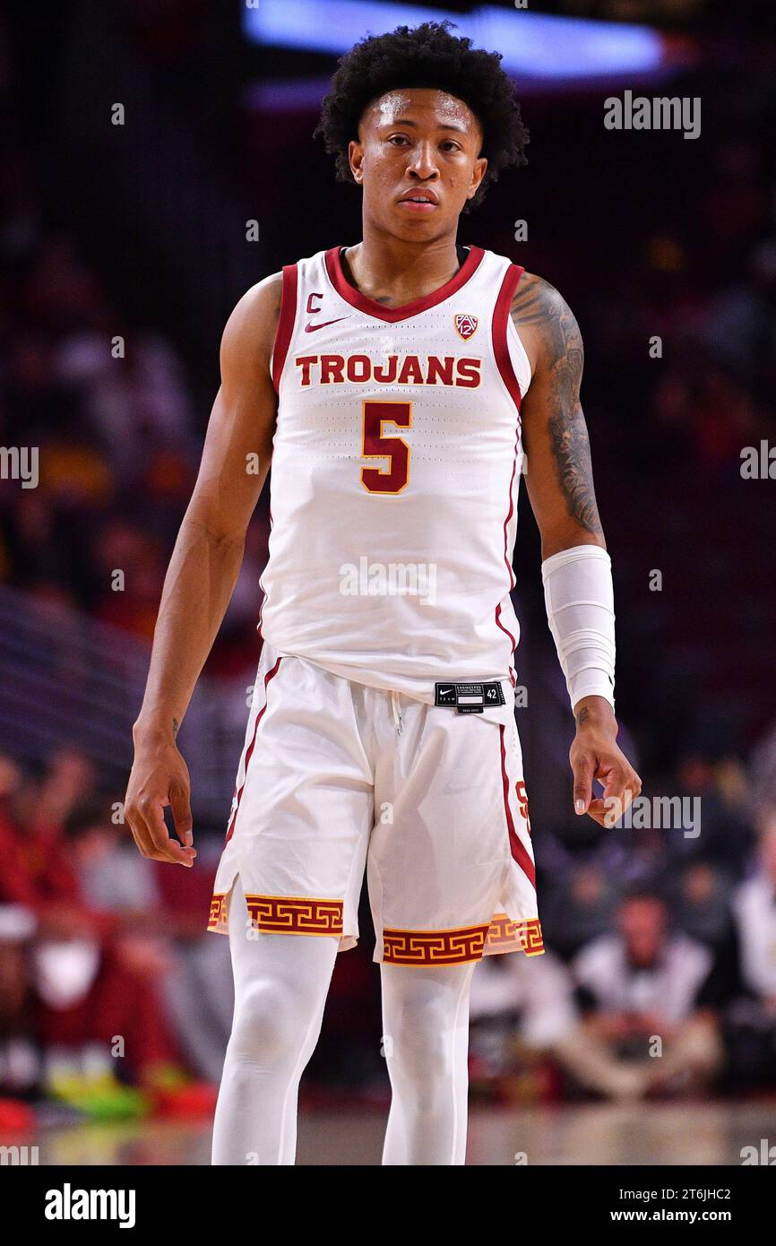 LOS ANGELES, CA - NOVEMBER 09: USC Trojans guard Boogie Ellis (5) looks ...