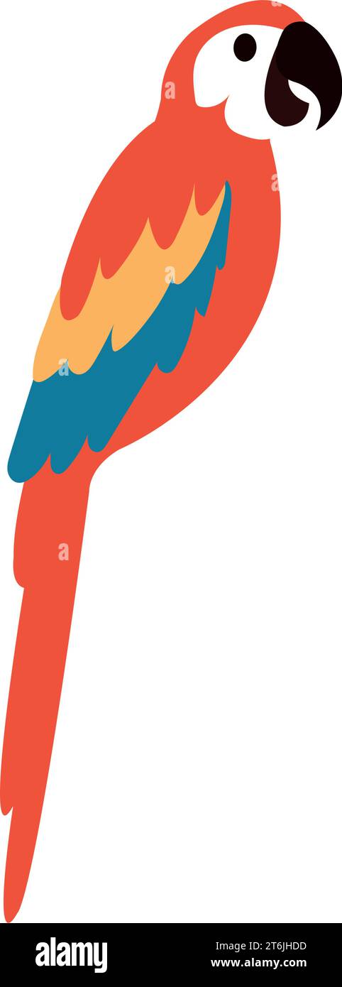 Isolated cute colored parrot cartoon character Vector Stock Vector ...