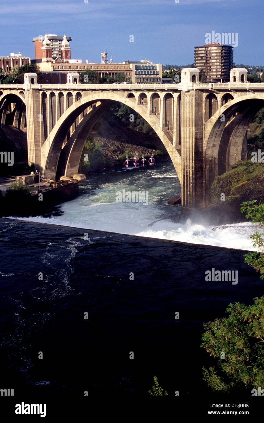 Monroe Street Bridge, Riverfront Park, Spokane, Washington Stock Photo ...
