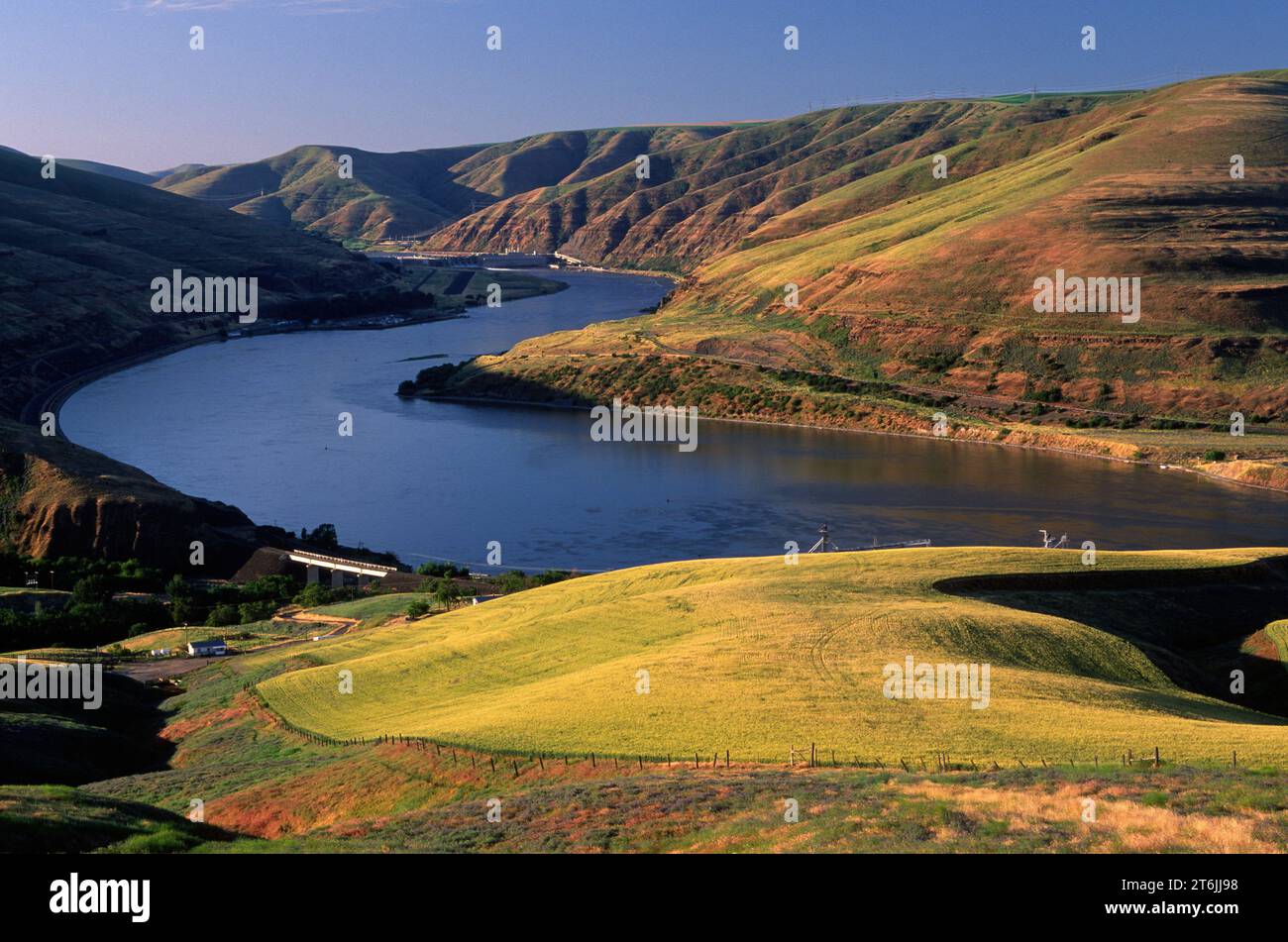 Snake River with Lower Granite Dam, Whitman County, Washington Stock ...