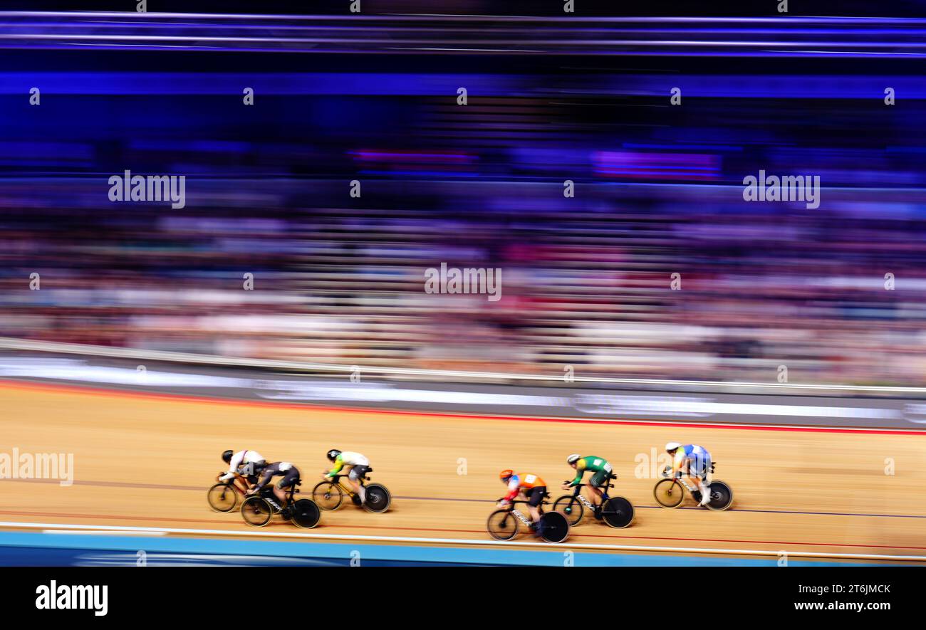 Australia's Matthew Richardson in action during heat two of round one of the Men's Keirin during ...