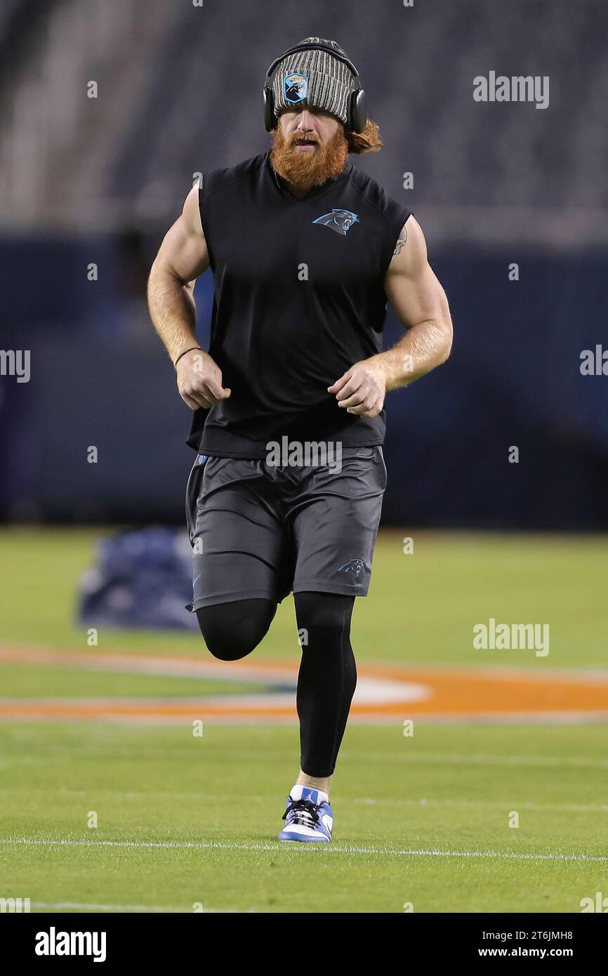 Carolina Panthers tight end Hayden Hurst (81) prior to an NFL football ...
