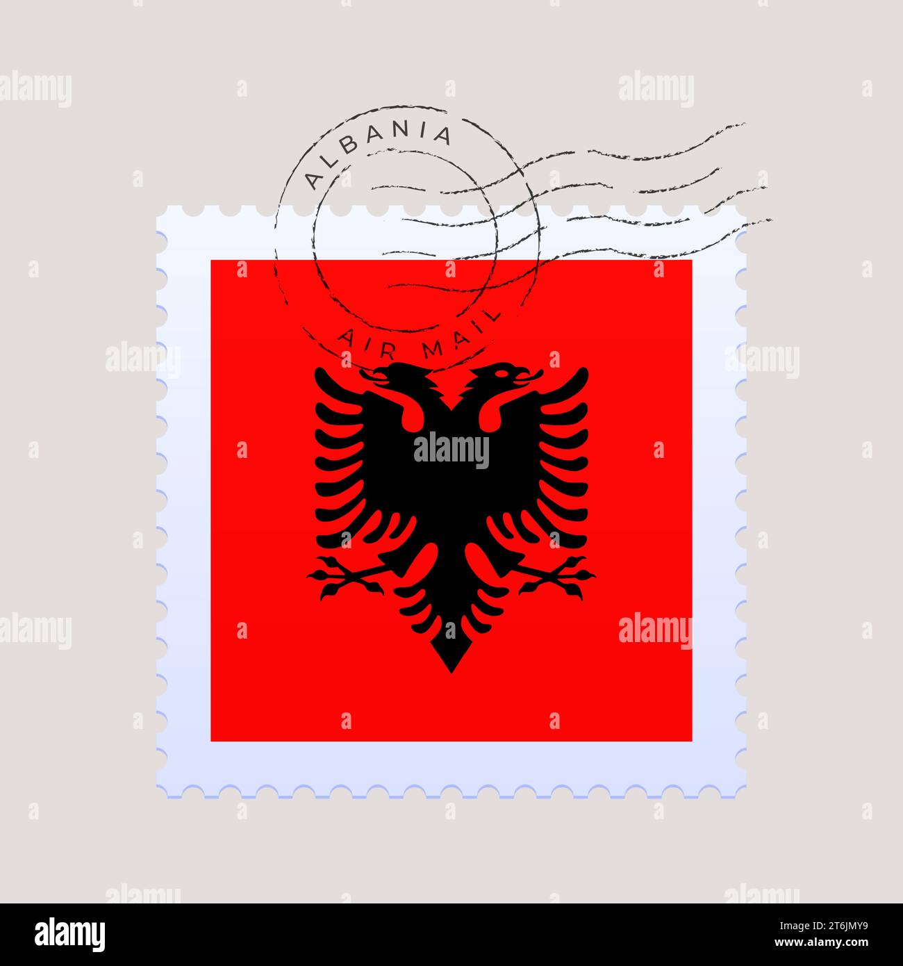 albania flag postage stamp. vector illustration national flag isolated ...