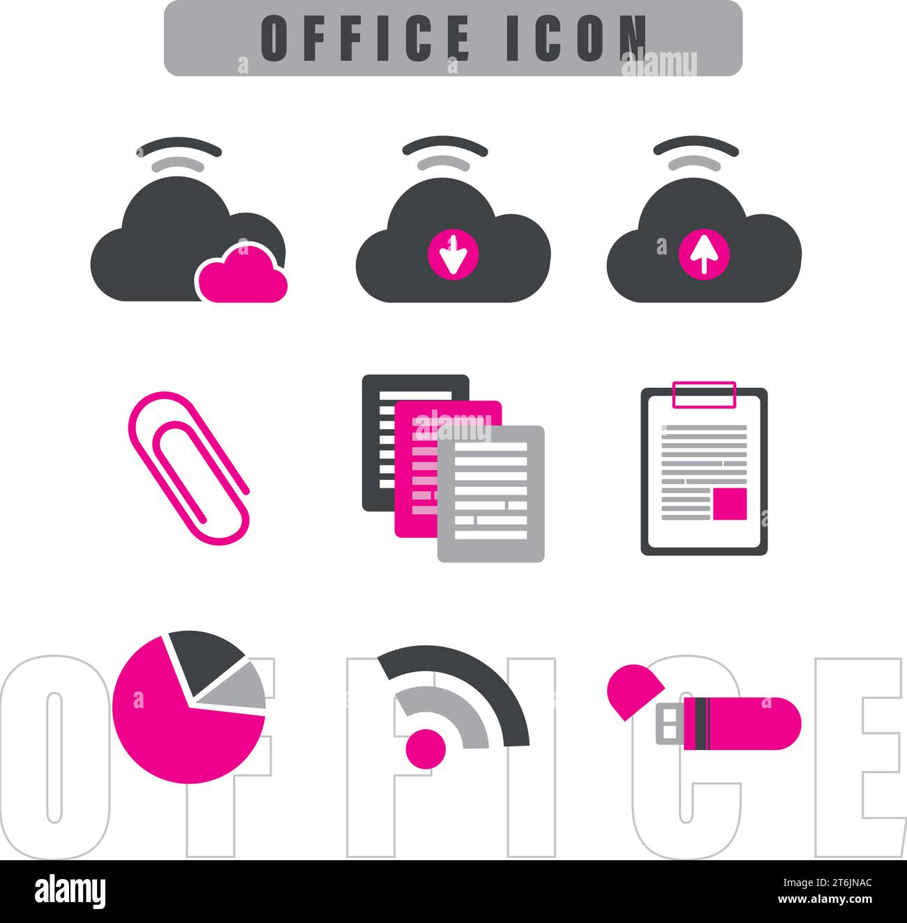 Set of different office icons Vector Stock Vector Image & Art - Alamy