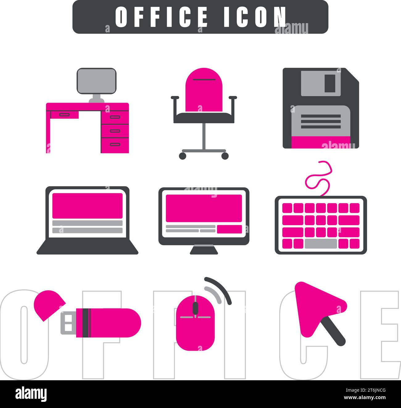 Set of different office icons Vector Stock Vector Image & Art - Alamy