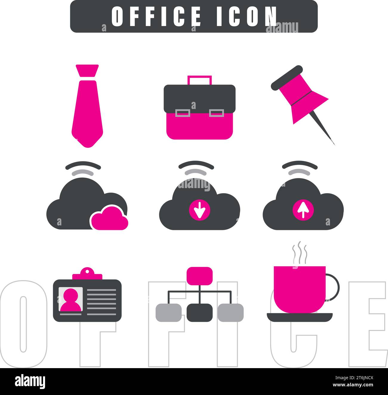 Set of different office icons Vector Stock Vector Image & Art - Alamy