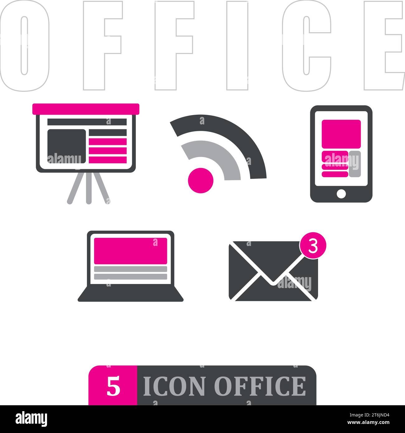 Set of different office icons Vector Stock Vector Image & Art - Alamy