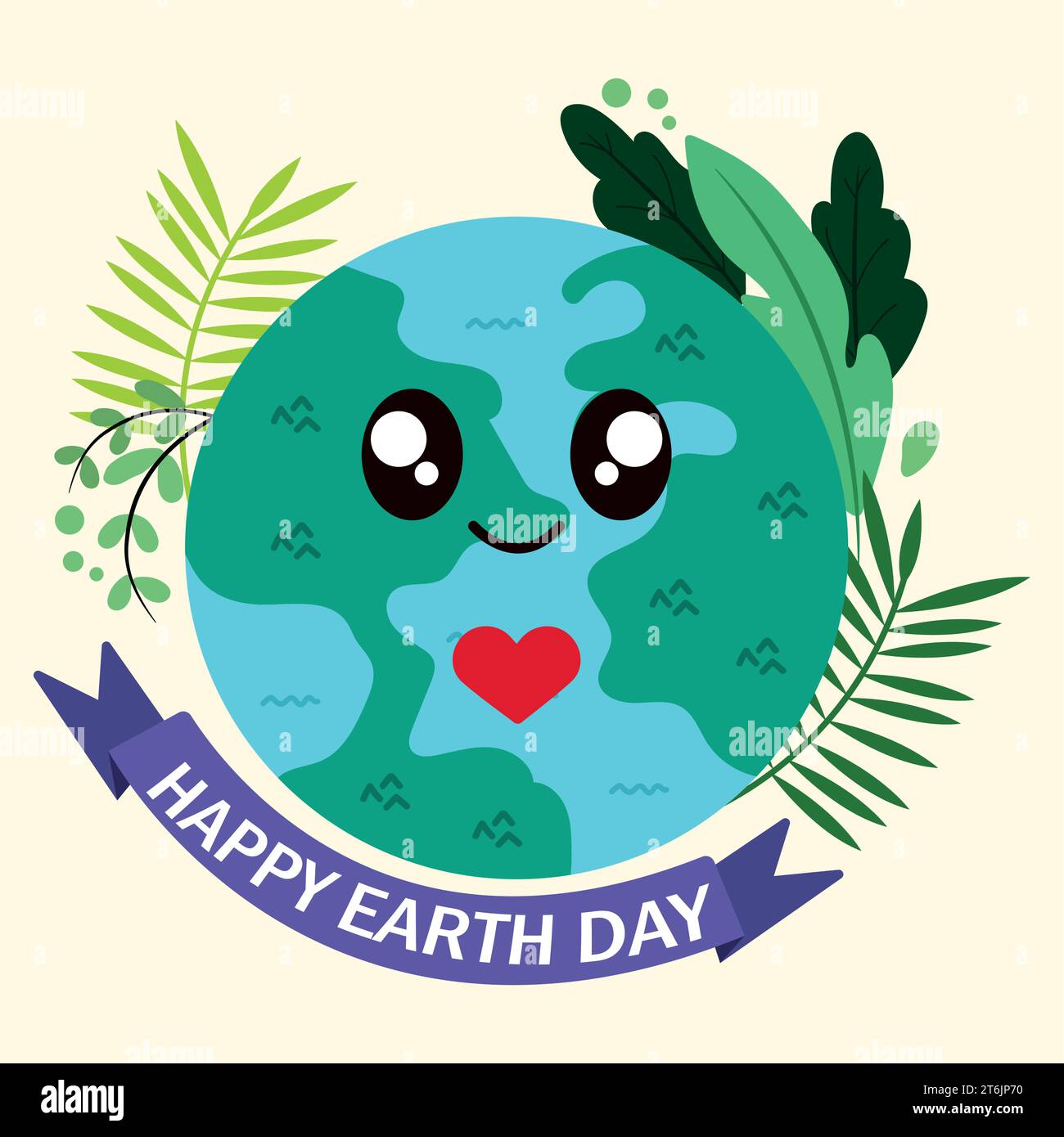 Happy earth day cute background Vector Stock Vector Image & Art - Alamy
