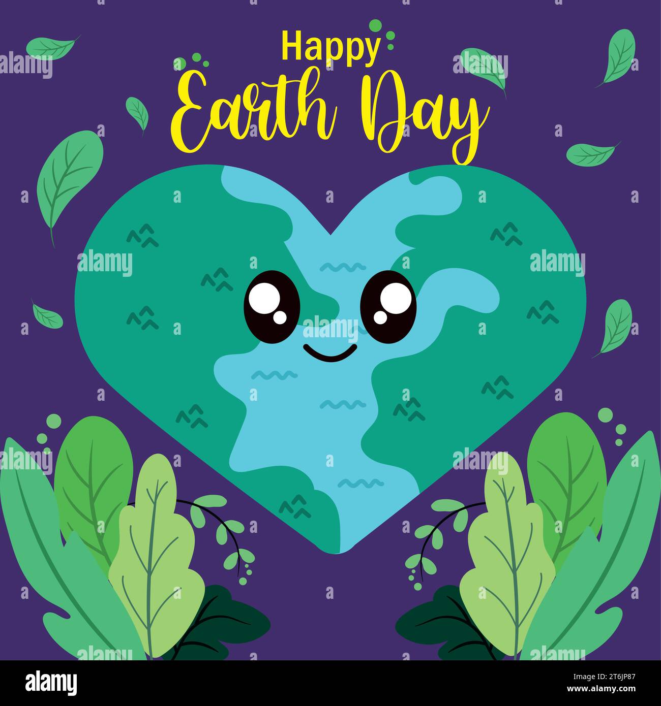Happy earth day cute background Vector Stock Vector Image & Art - Alamy