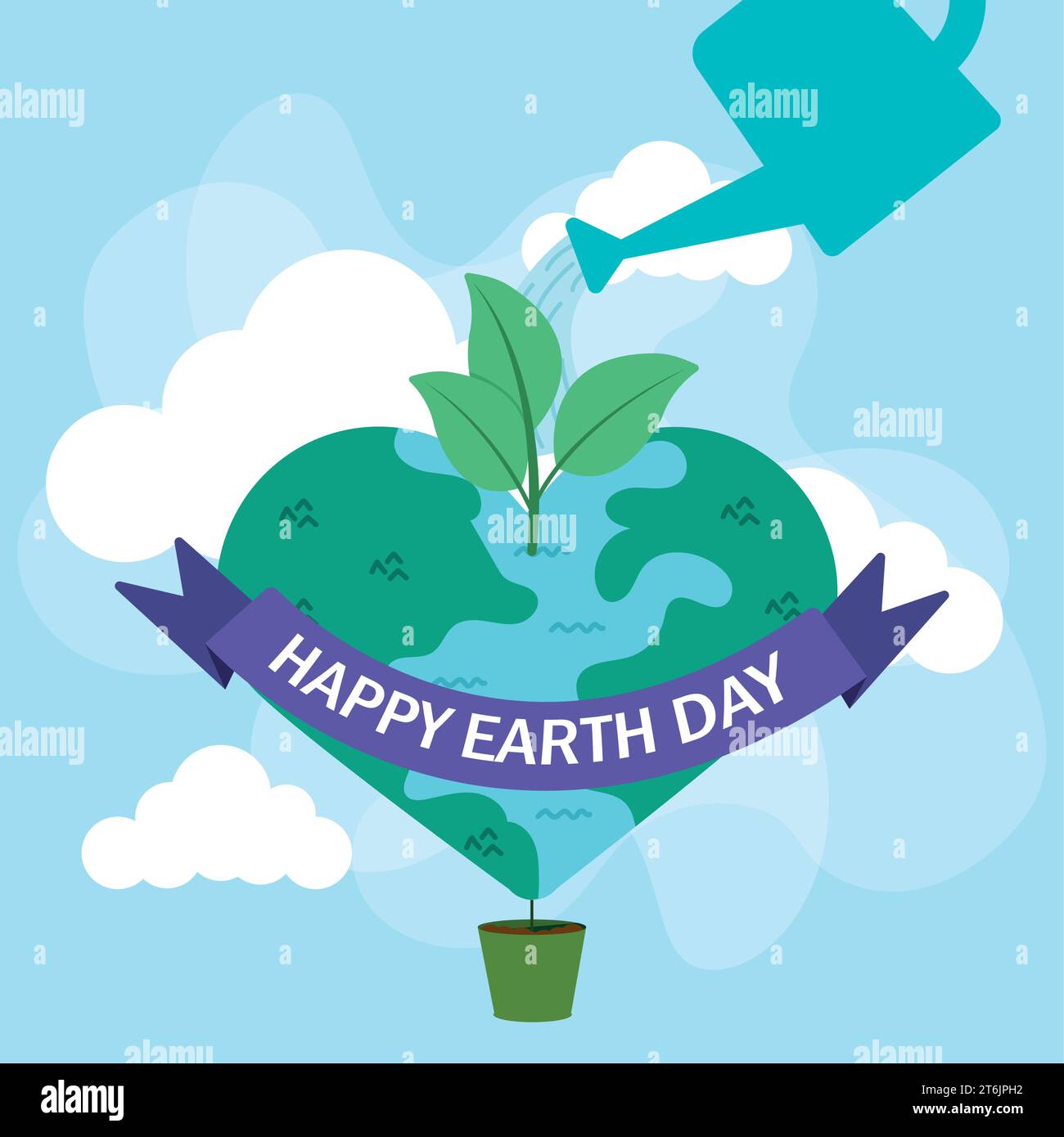 Happy earth day cute background Vector Stock Vector Image & Art - Alamy