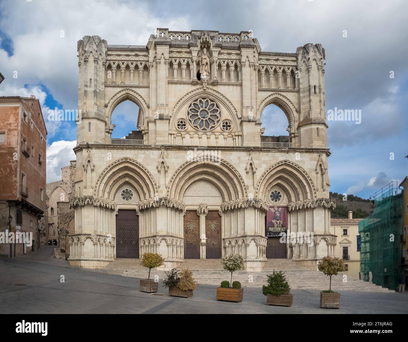 Cuenca / Spain - 05 13 2021: View at the front facade building at the ...