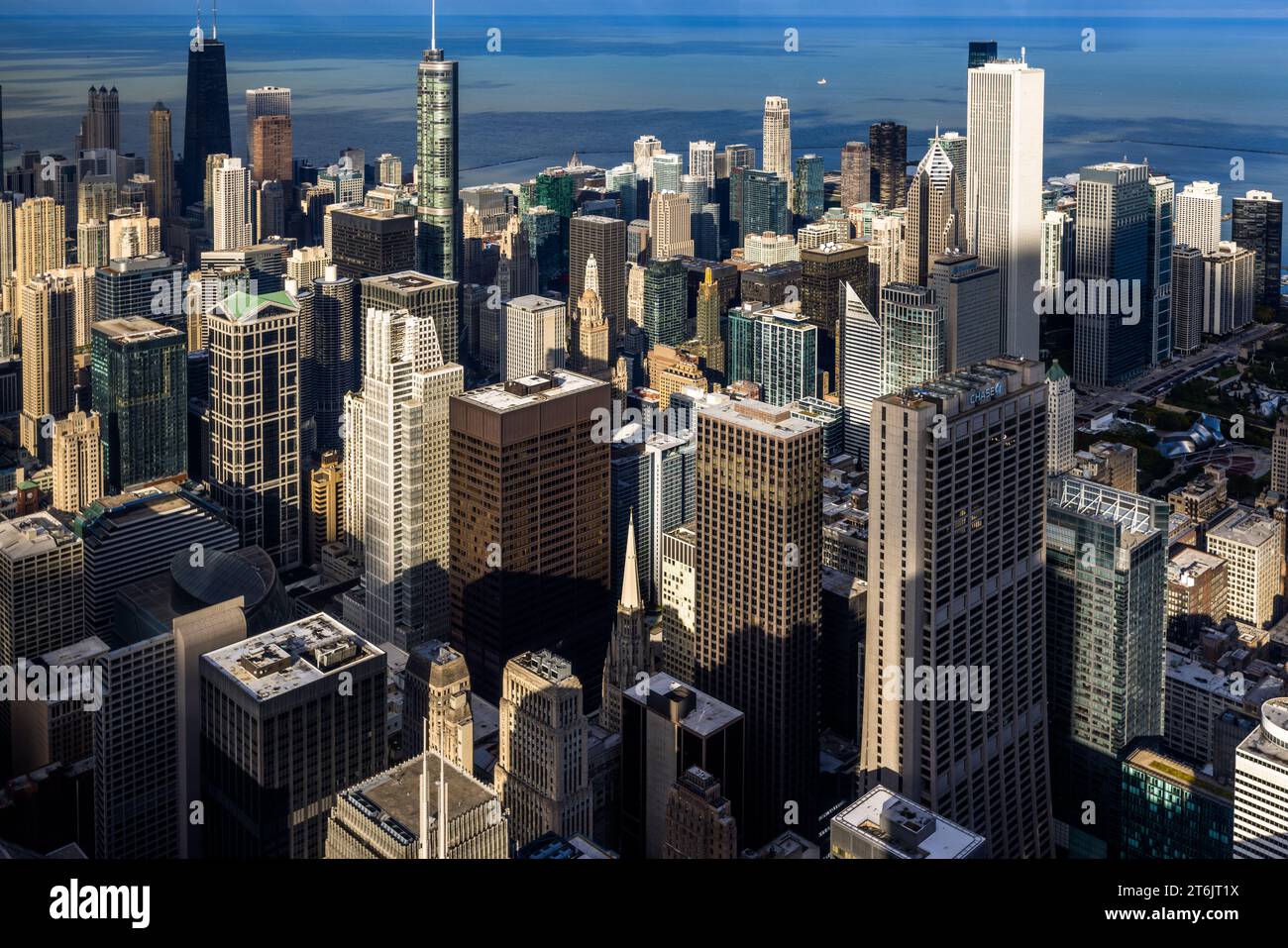Cityscape from the top of the Willis Tower - View of Chicago from above ...