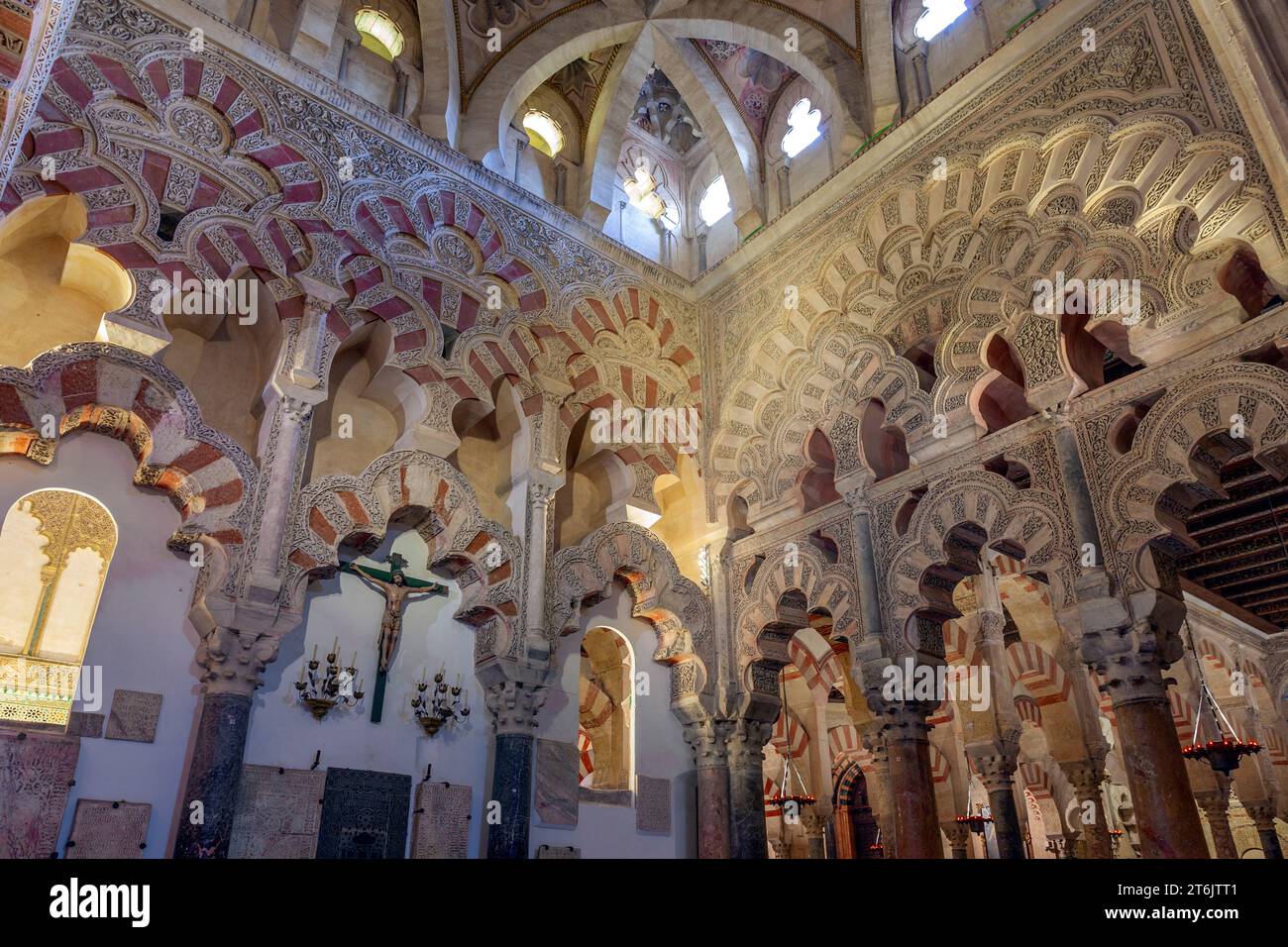 Cordoba Spain Great Mosque interior. Ceiling of the Cupola above the ...