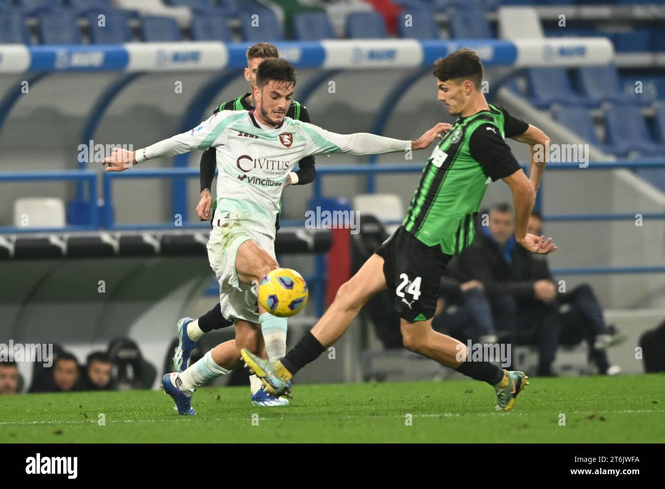 Giulio Maggiore (Salernitana)Daniel Boloca (Sassuolo) during the ...