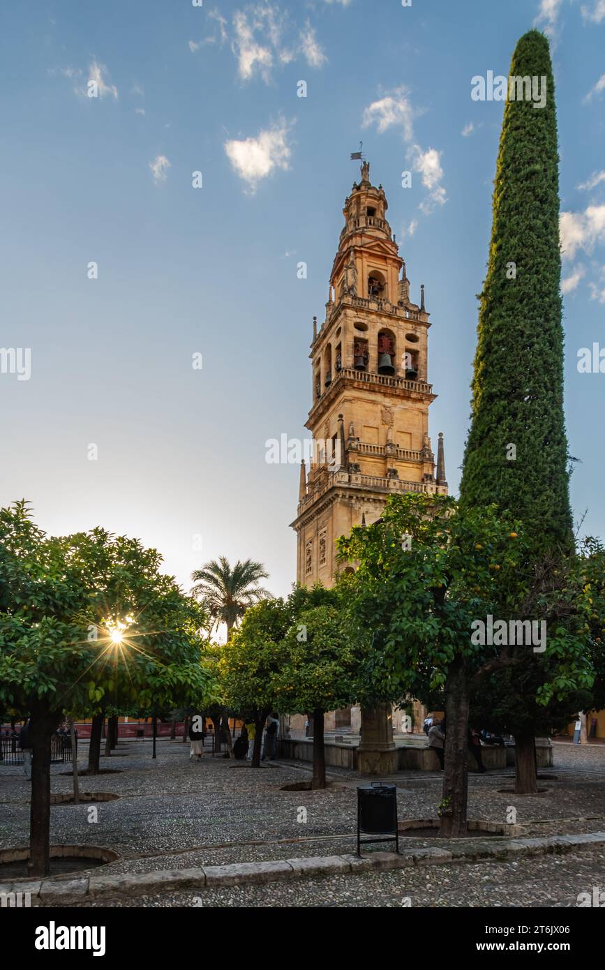 Bell tower of the mosque-cathedral of Cordoba, in Arab times the ...