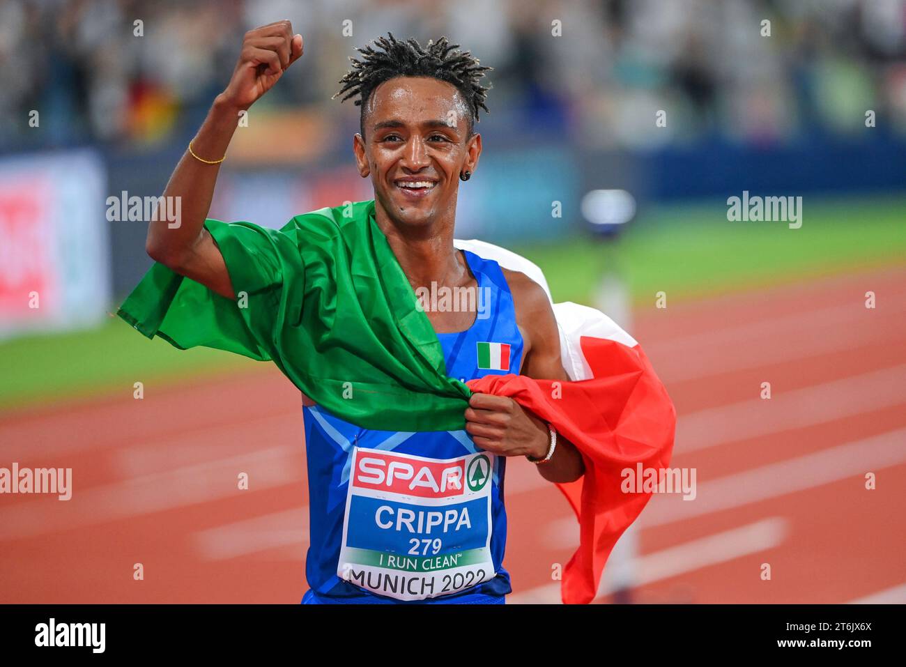 Yemaneberhan Crippa (Italy). 10,000m Gold Medal. European Championships ...