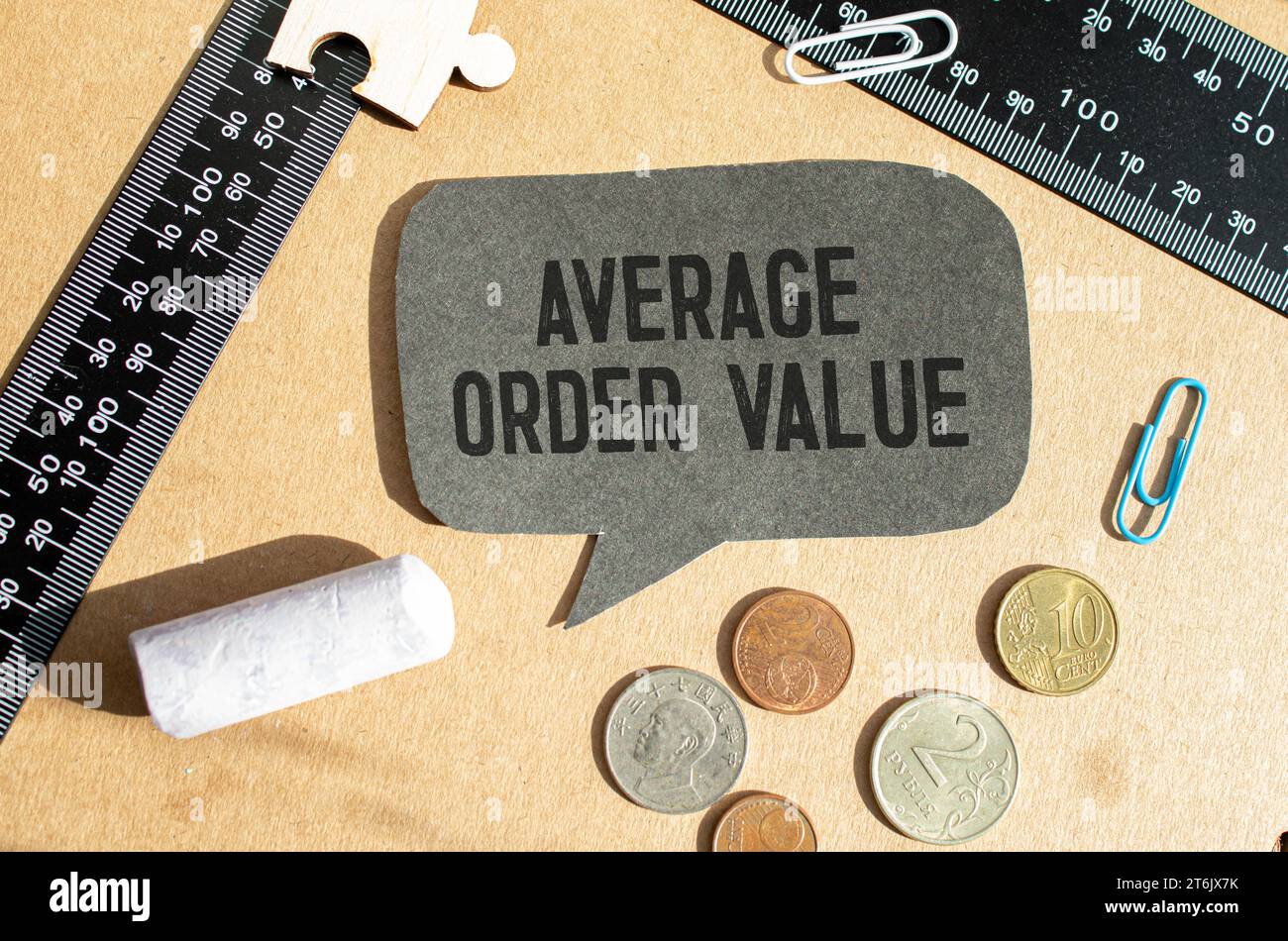 AVERAGE ORDER VALUE. Black marker on torn cardboard background Stock ...
