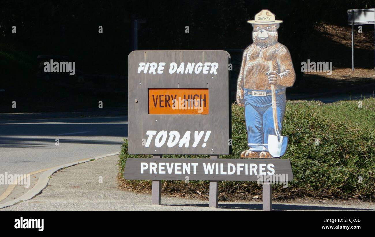 Los Angeles, California, USA 9th November 2023 Smokey The Bear Fire ...