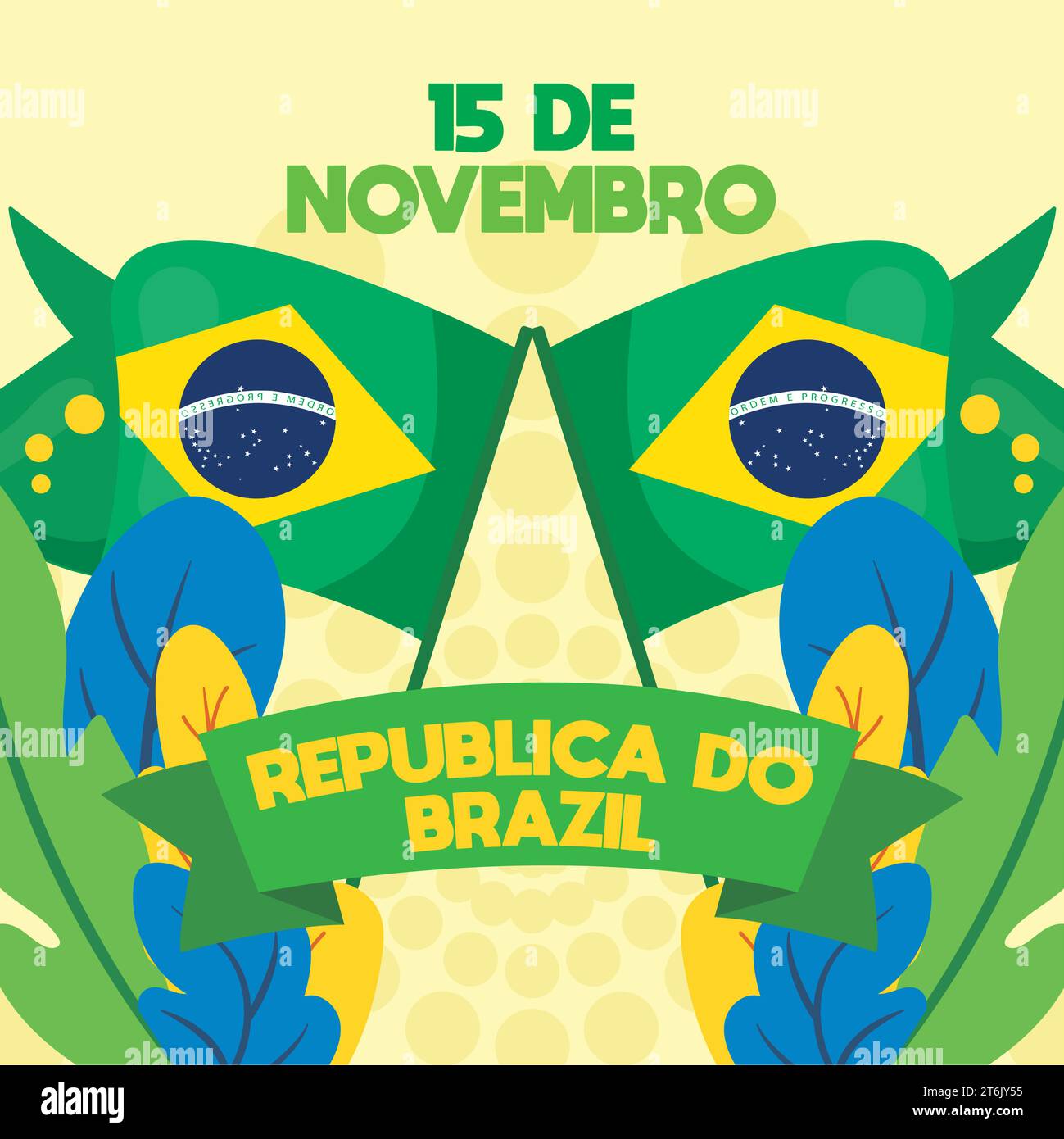 Colored republic of brazil poster Vector Stock Vector Image & Art - Alamy