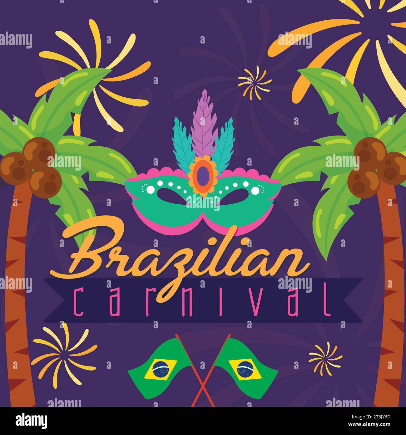 Colored brazil carnaval poster Vector Stock Vector Image & Art - Alamy