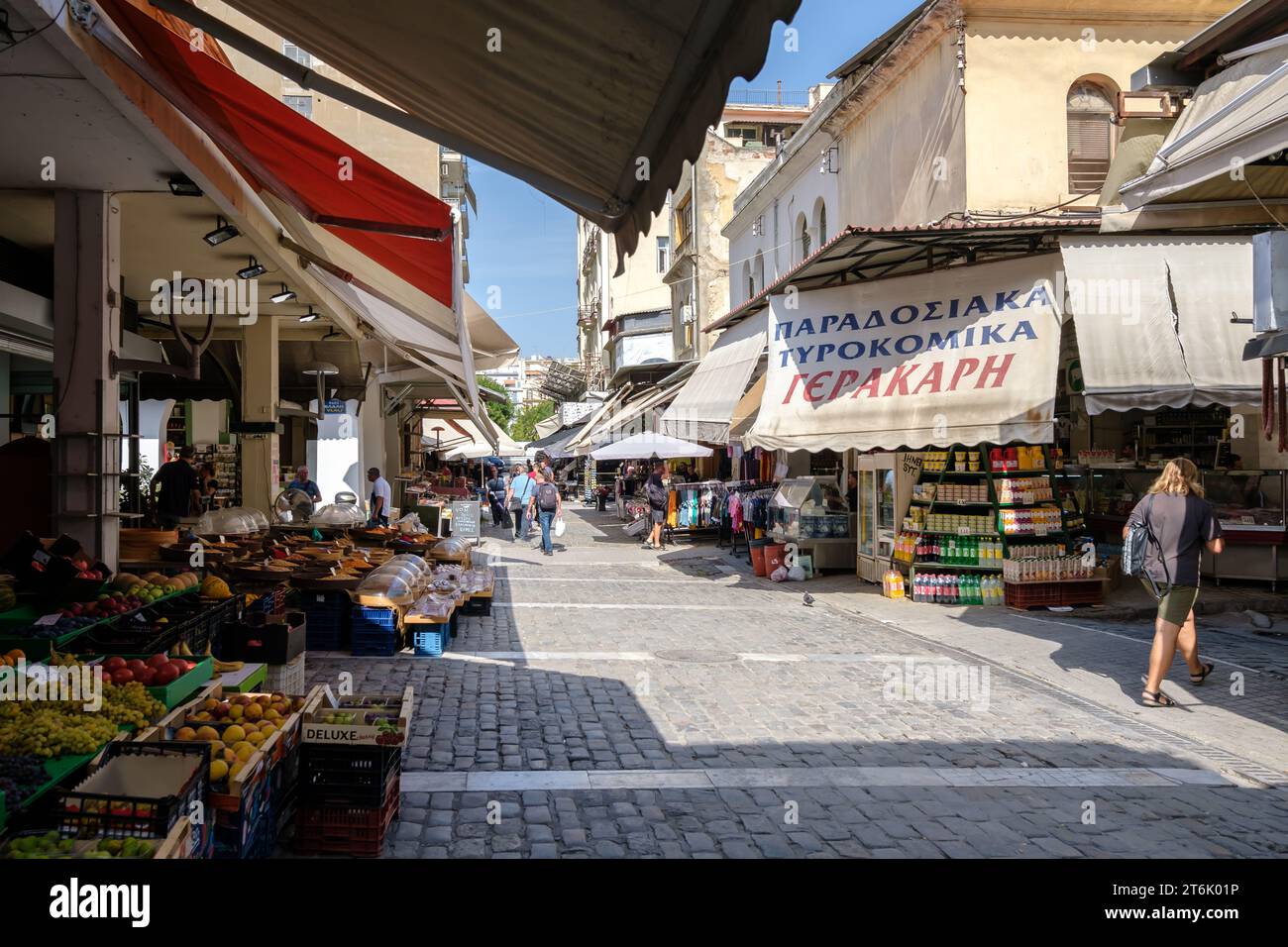 Thessaloniki, Greece - September 22, 2023 : View of the open air Kapani ...