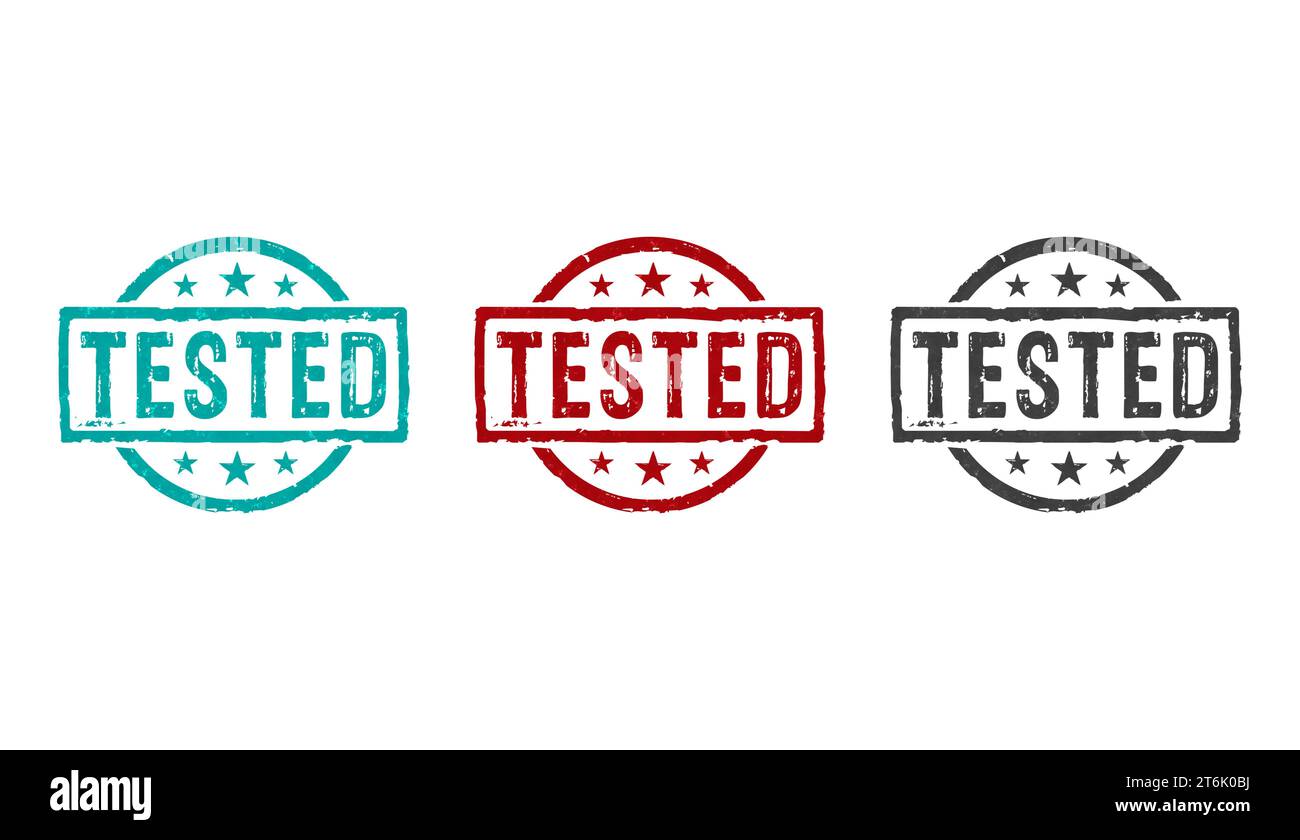 Tested stamp icons in few color versions. Check and approved concept 3D ...