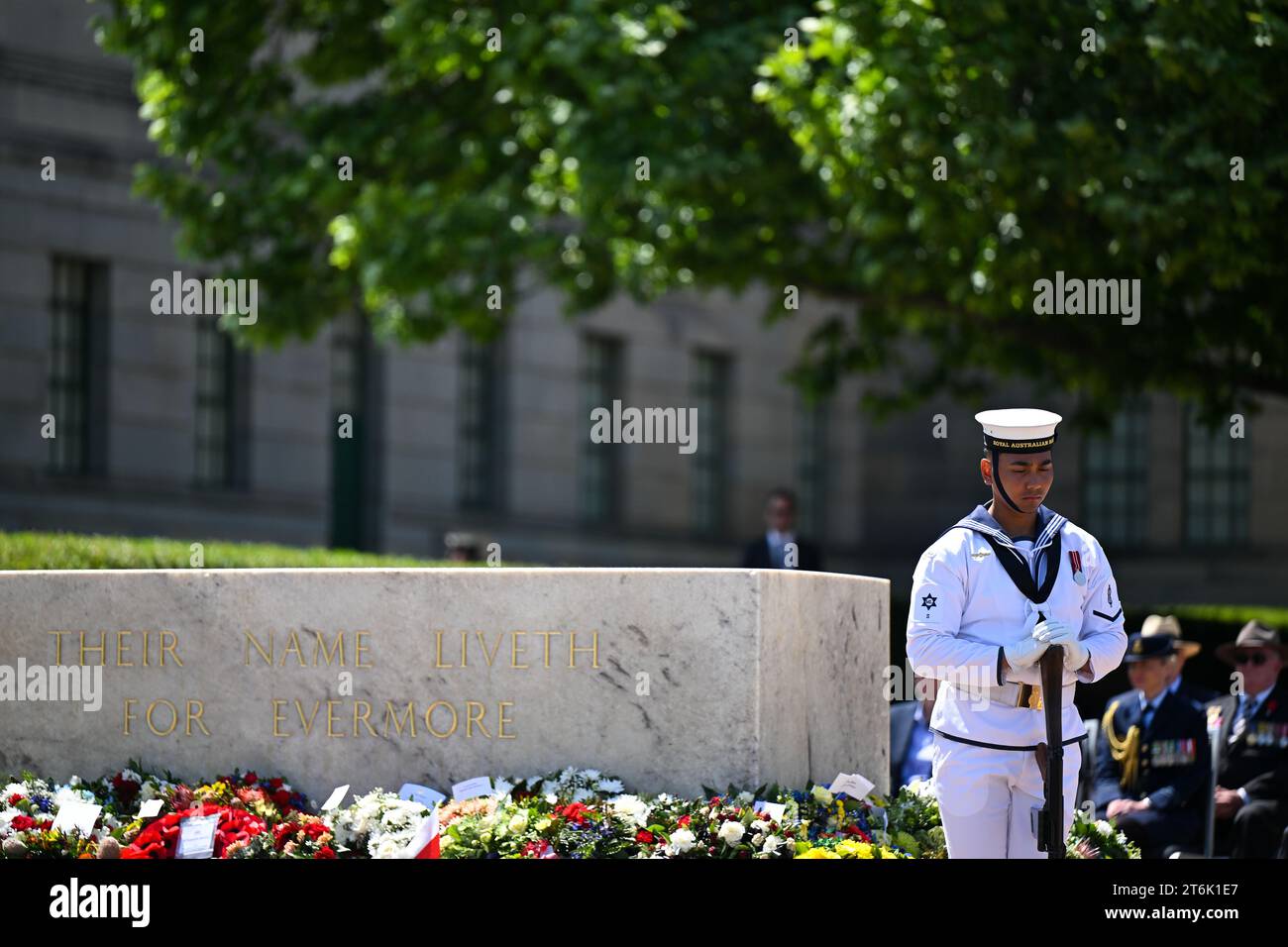 Canberra, Australia. 11th Nov, 2023. A member of the Catafalque party ...