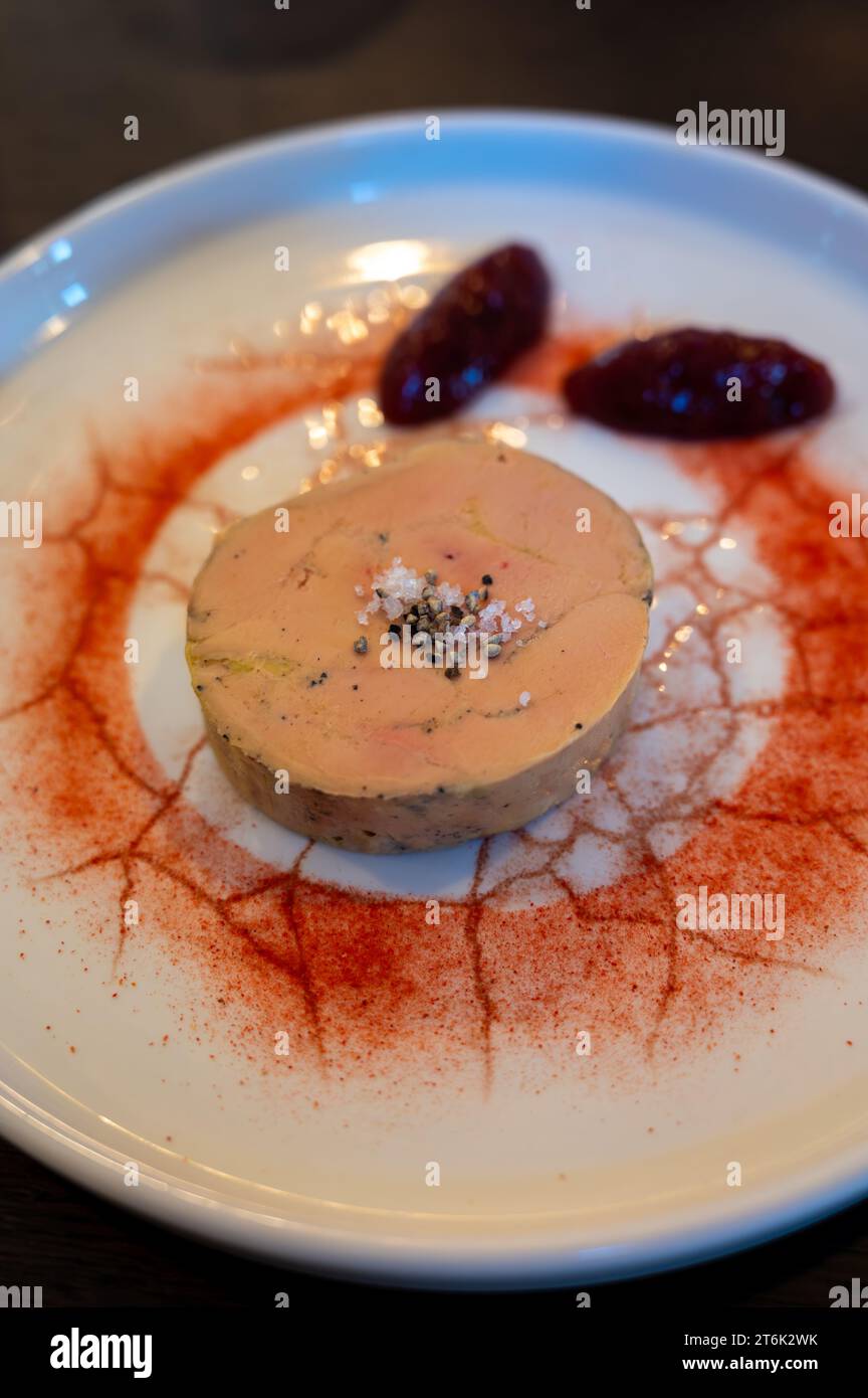 Foie gras fat liver specialty food product made of liver of a duck or goose fattened by gavage ...