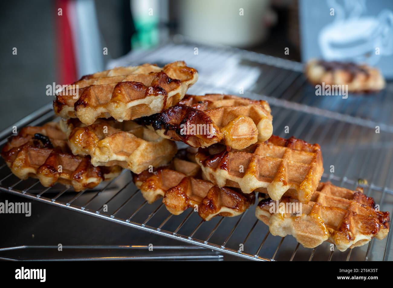 Eating liege waffle hi-res stock photography and images - Alamy