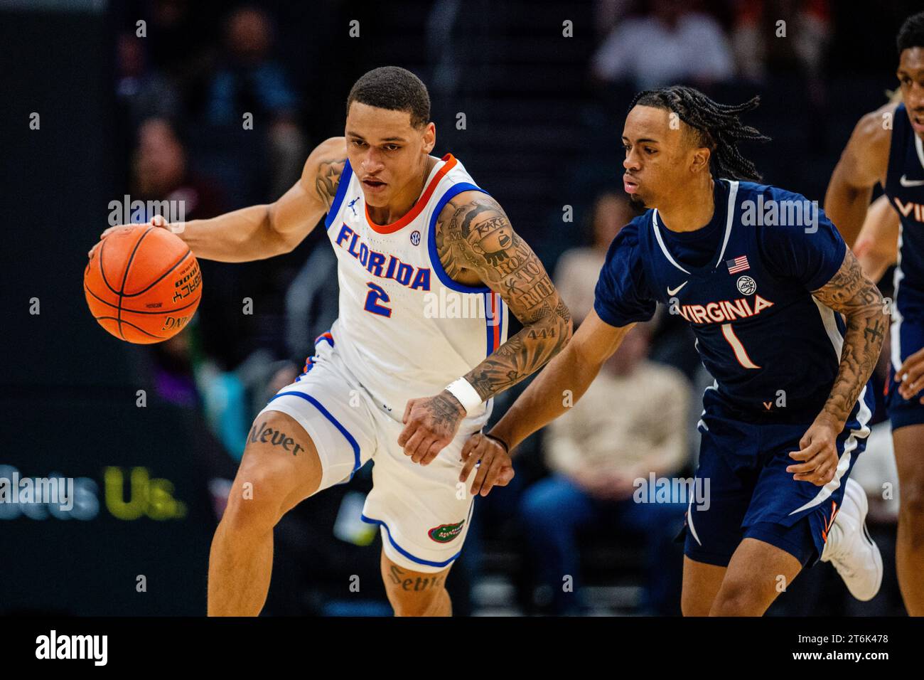 Charlotte, NC, USA. 10th Nov, 2023. Florida Gators guard Riley Kugel (2 ...