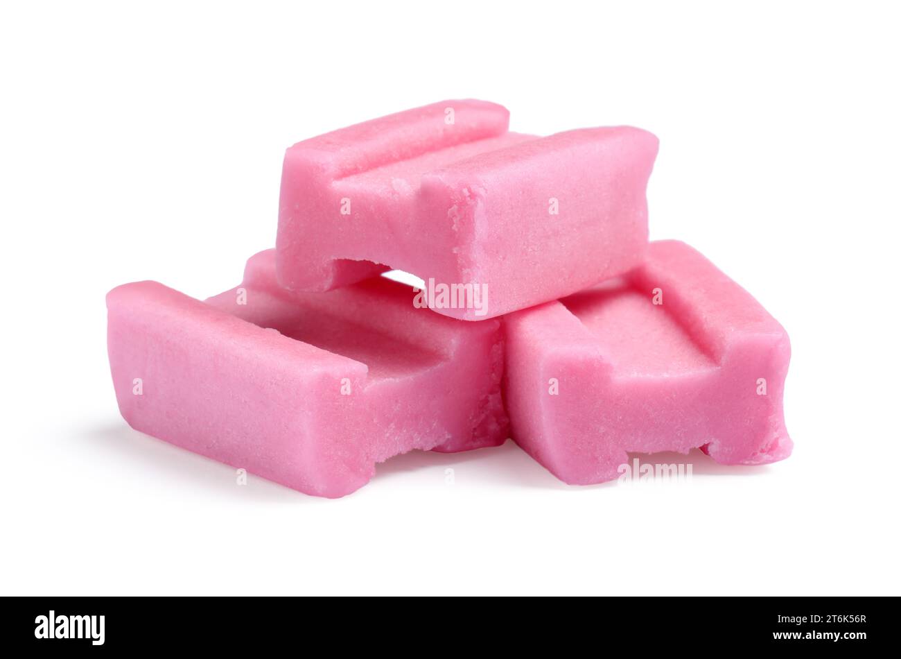 Tasty pink bubble gums isolated on white Stock Photo - Alamy
