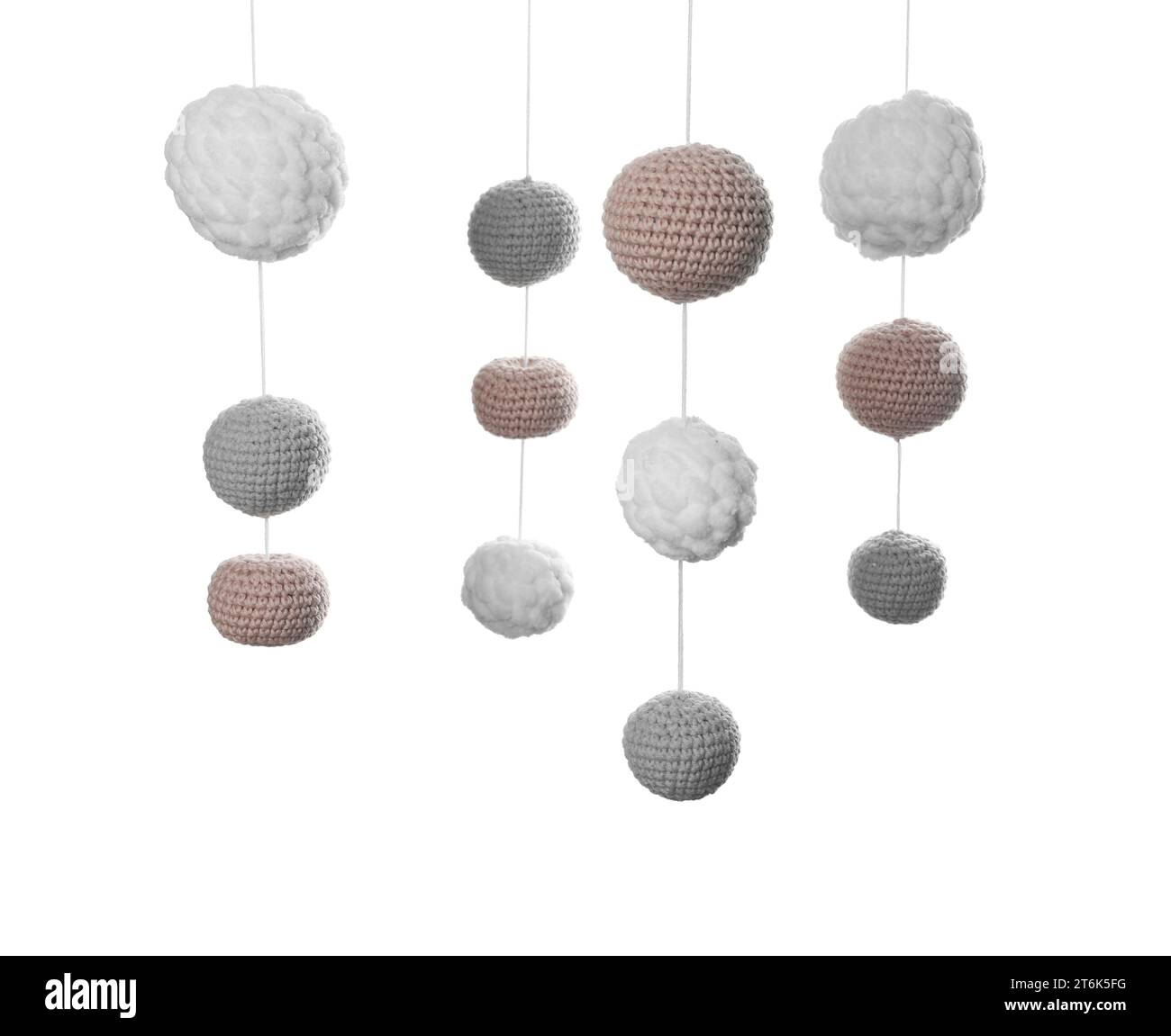 Cute baby crib mobile isolated on white Stock Photo - Alamy