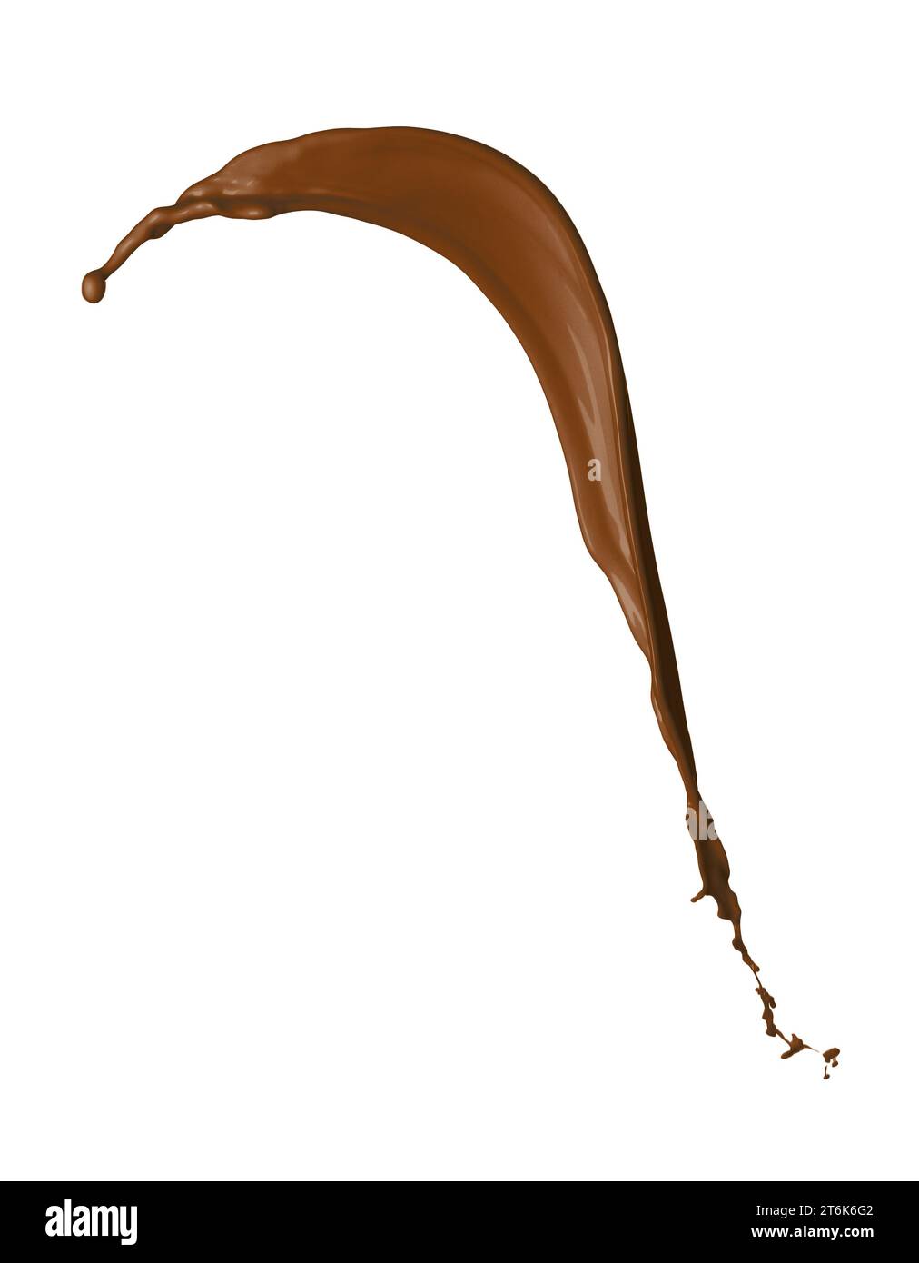 One chocolate color splash on white background Stock Photo - Alamy