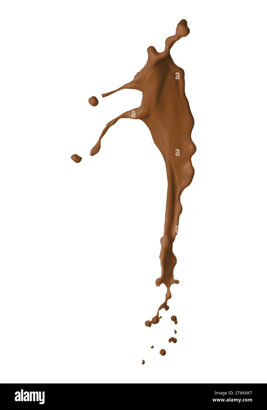 One chocolate color splash on white background Stock Photo - Alamy
