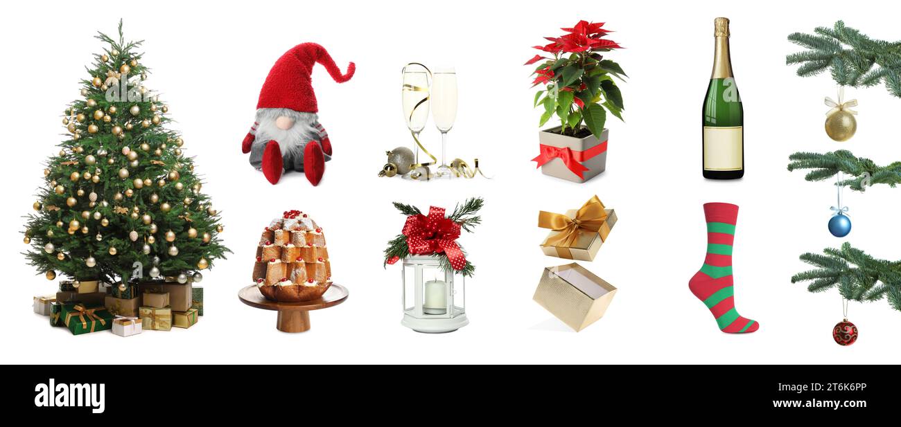 New Year celebration stuff isolated on white, collection Stock Photo ...