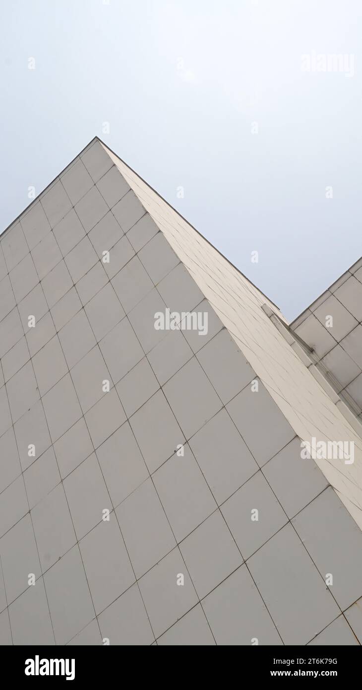 tall white building with a rectangular pattern Stock Photo - Alamy