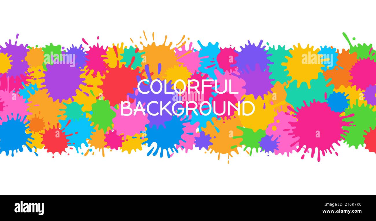 Paint splash colorful background for Holi festive. Bright banner with ...